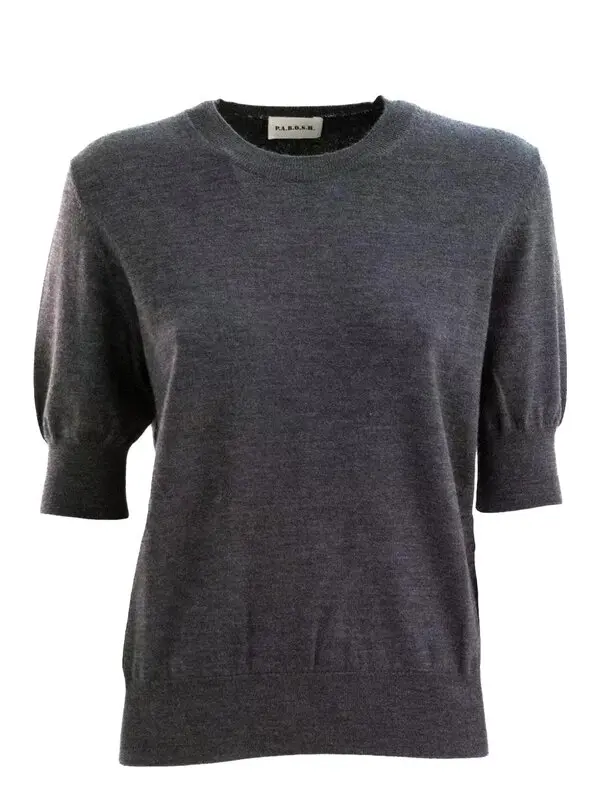 P.a.r.o.s.h Short-sleeve Wool Sweater - Grey