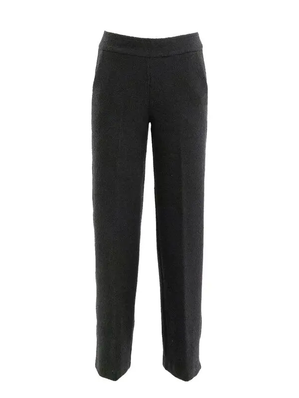 Avenue Montaigne Carla Textured Straight Trousers - Black
