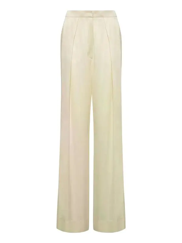 Adam Lippes Silas Silk Charmeuse Trousers - Neutrals