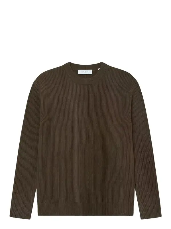 LES DEUX Ribbed Crew-neck Sweater - Brown