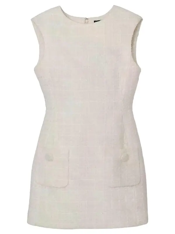 Marc Jacobs Tweed Mini Dress With Pockets - Neutrals