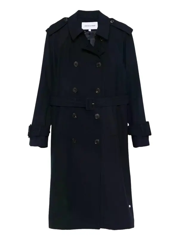 Veronica Beard Conneley Belted Trench Coat - Blue