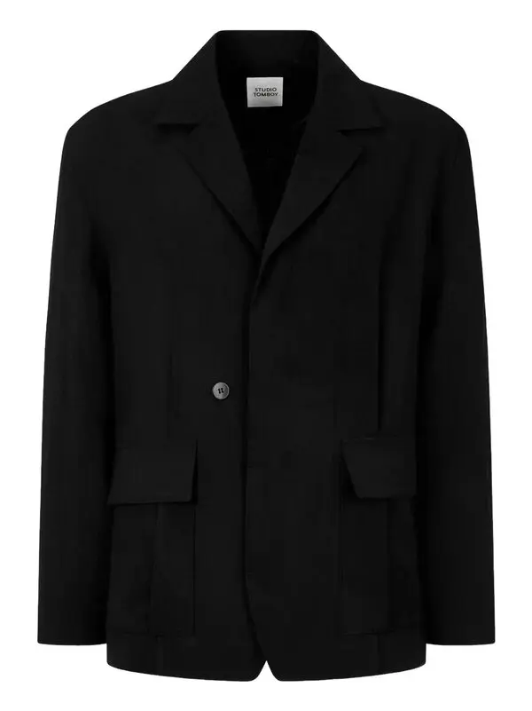 STUDIO TOMBOY Darted Patch-pocket Blazer - Black