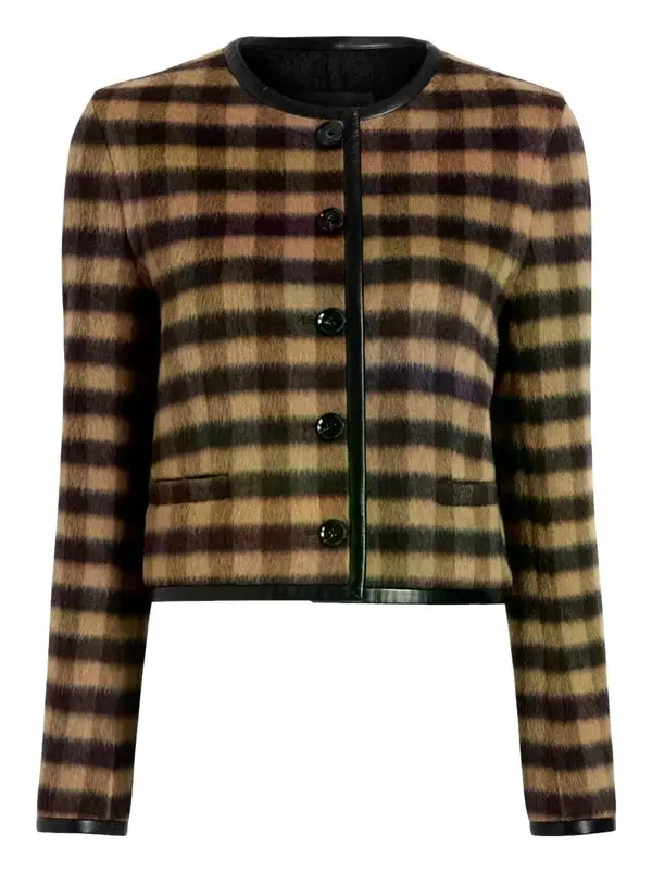 Proenza Schouler Checked Cropped Jacket - Brown