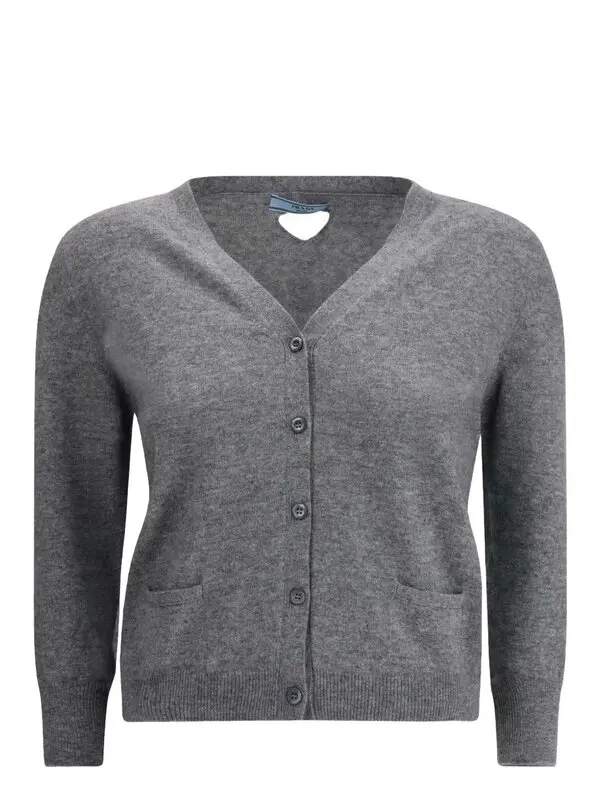 Prada V-neck Buttoned Cardigan - Grey