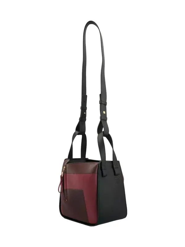 Loewe X Albers Hammock Panelled Leather Tote Bag - Black