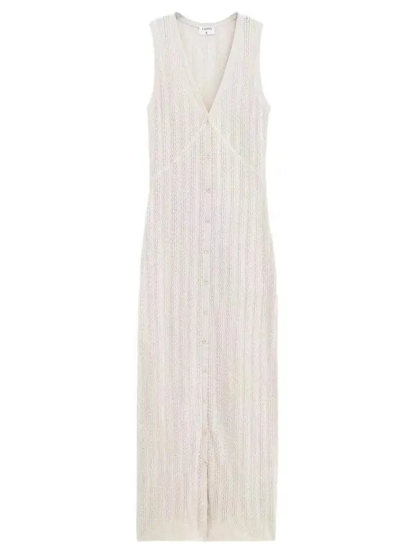 Filippa K V-neck Button-fastening Maxi Dress - Neutrals