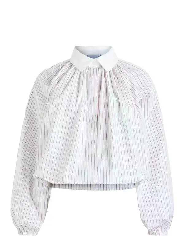 Patou Pinstripe Cotton Blouse - White