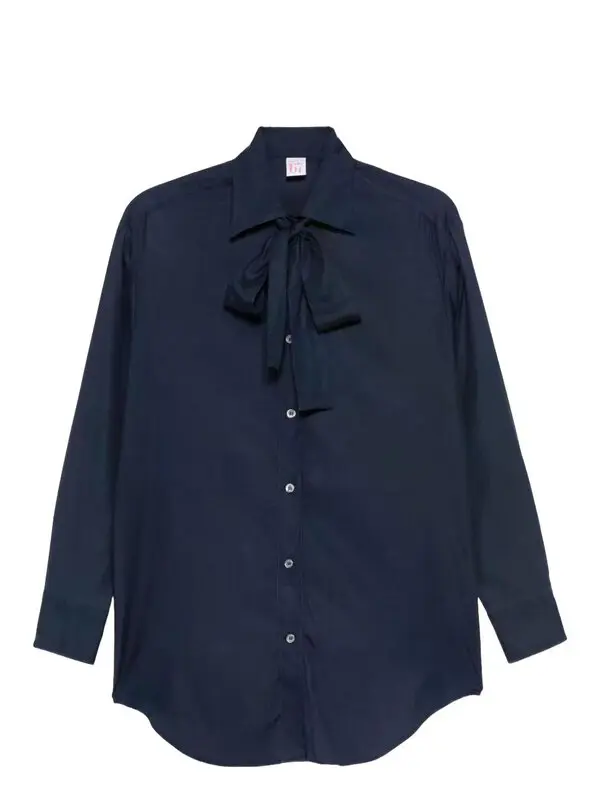 ARCHIVIO '67 Bow-detail Shirt - Blue