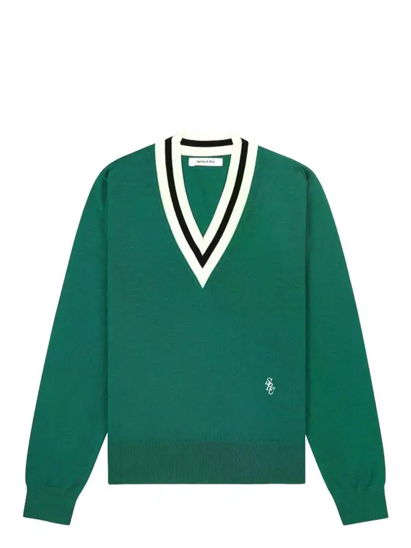 SPORTY & RICH V-neck Sweater - Green
