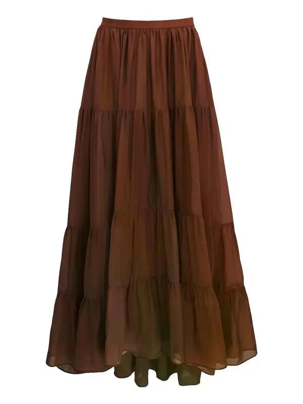 AZLEE Tamar Maxi Skirt - Brown
