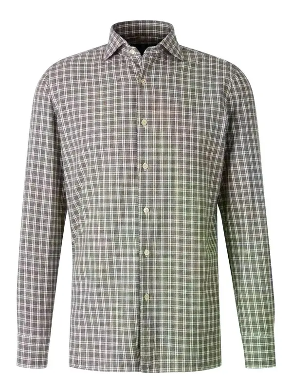 LUIGI BORRELLI Checked Button-down Shirt - Grey