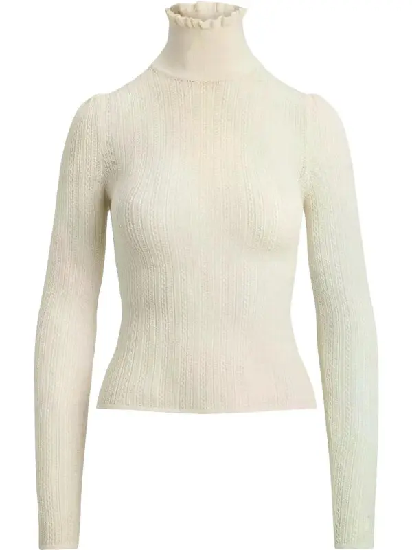 Ralph Lauren Ruffled-turtleneck Sweater - White