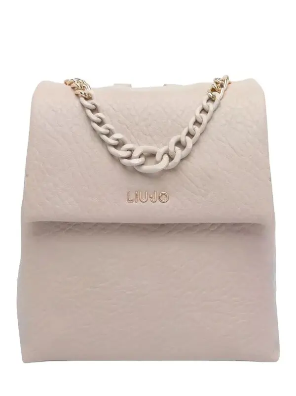 Liu Jo Chain-embellished Flap Backpack - Neutrals