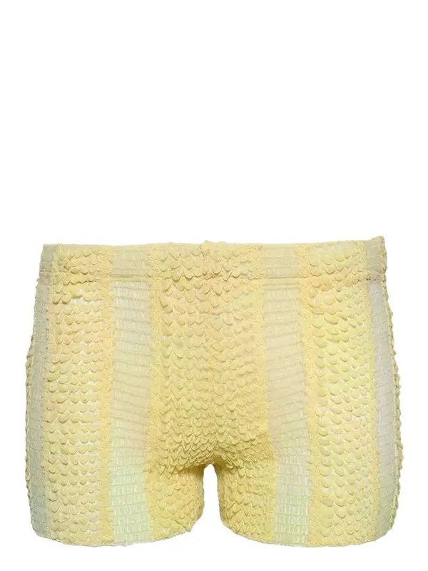 ROBERTA EINER Smocked Ruffled Shorts - Yellow