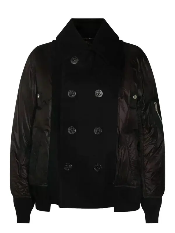 Sacai Double-breasted Puffer Jacket - Black