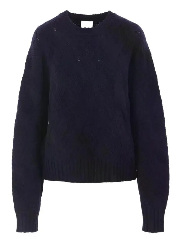 ALLUDE Diamond-pattern Wool Sweater - Blue