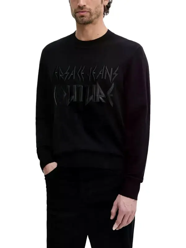 Versace Logo-embroidered Sweater - Black