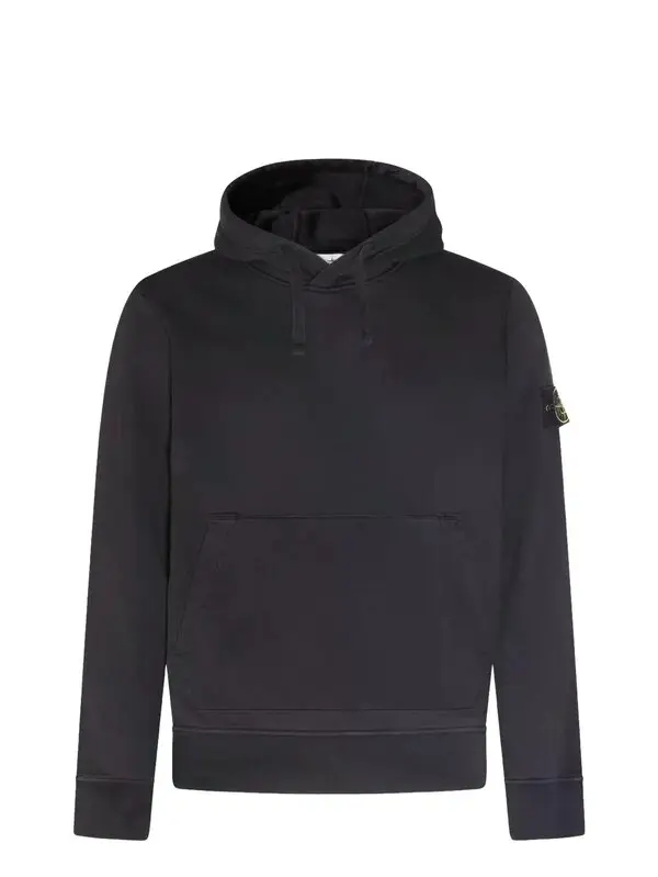 Stone Island Hooded Patch-pocket Sweater - Black