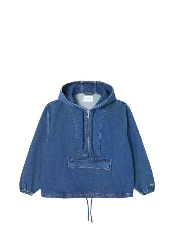 Lacoste Hooded Denim Sweater - Blue