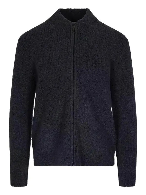 PAOLO PECORA Zip-front Ribbed Cardigan - Blue