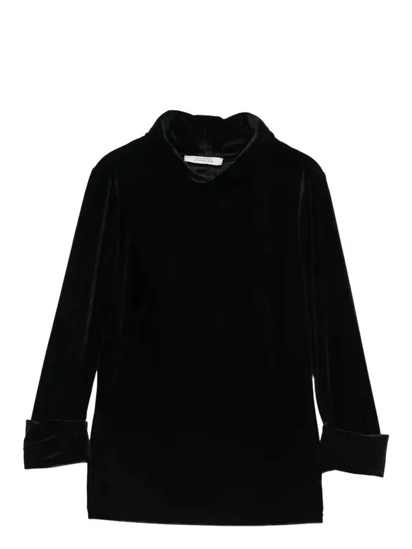 Dorothee Schumacher Velvet Turtleneck Top - Black