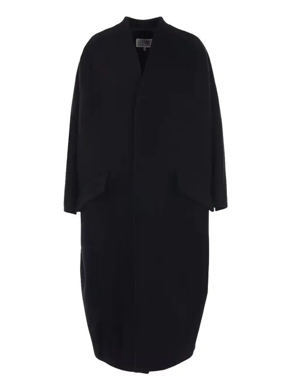 MAISON MARGIELA Long-sleeve Virgin Wool-blend Coat - Black