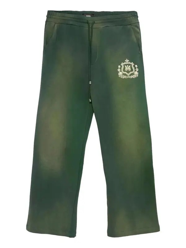 Amiri Ma Crest-embellished Track Pants - Green
