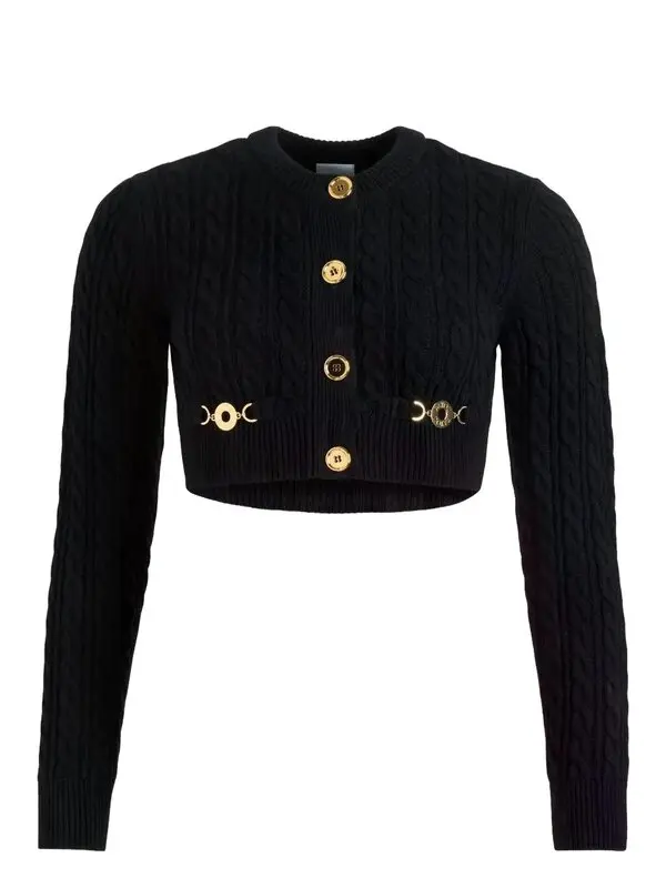 Patou Cable-knit Buttoned Cardigan - Black
