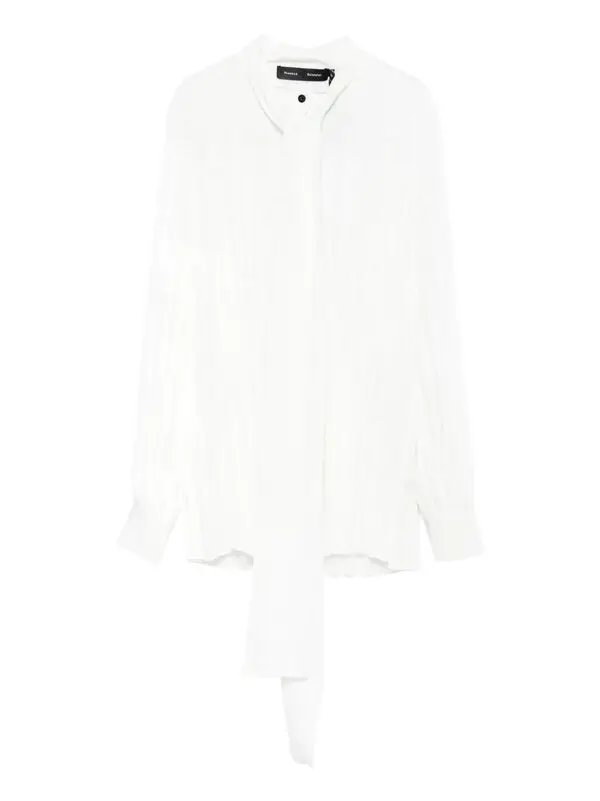Proenza Schouler Pleated Tie-neck Blouse - White