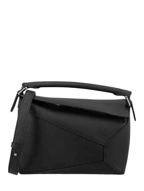 Loewe Small Puzzle Leather Tote - Black
