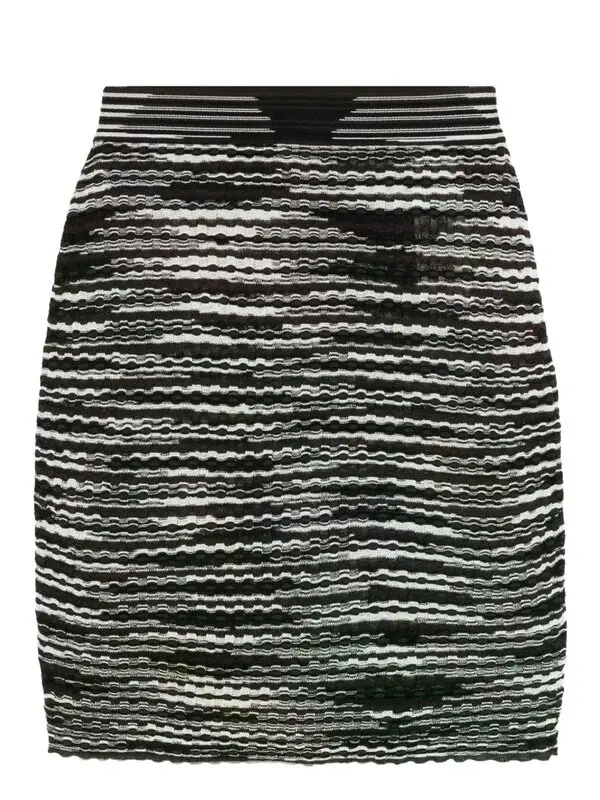 Missoni Striped Ribbed Knit Skirt - Brown