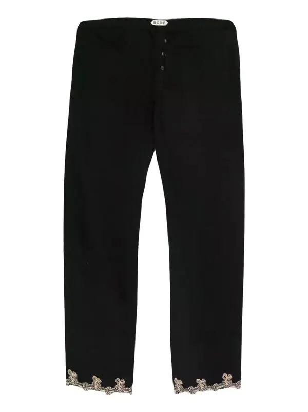 BODE Lace-trimmed Drawstring Trousers - Black