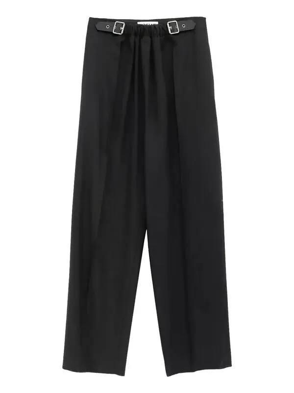 Loewe Pleated Buckled Trousers - Black