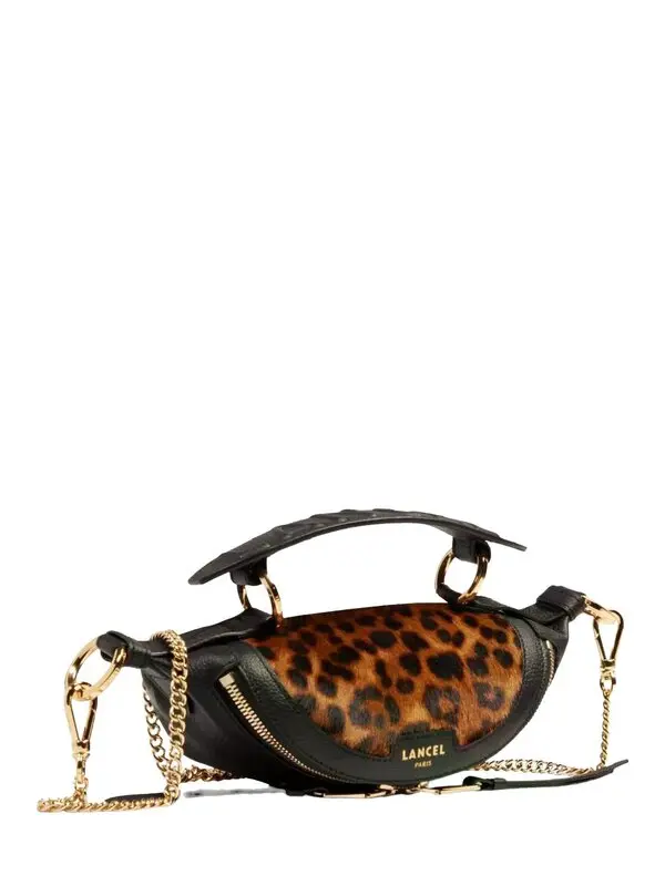LANCEL Mini Origami Leopard-print Crossbody Bag - Black