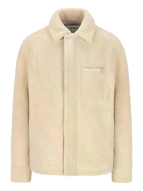 Loewe Shearling Buttoned Jacket - Neutrals