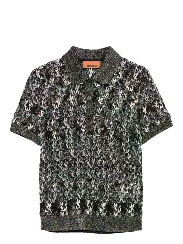 Missoni Knit Polo Top - Brown