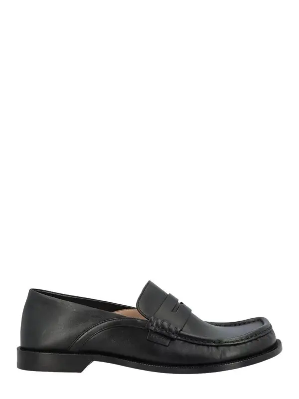 Loewe Campo Penny Leather Loafers - Black