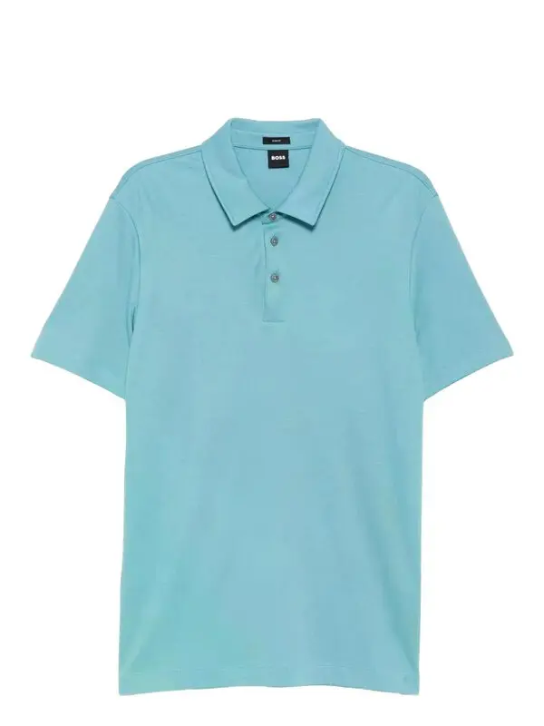 BOSS Logo-printed Polo Shirt - Blue