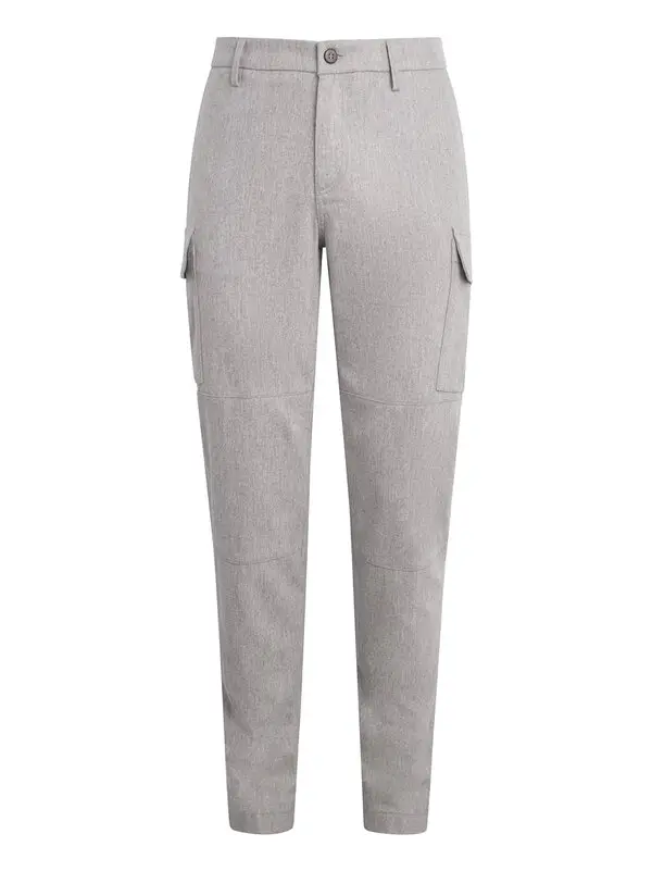 Eleventy Wool-cashmere Cargo Trousers - Grey