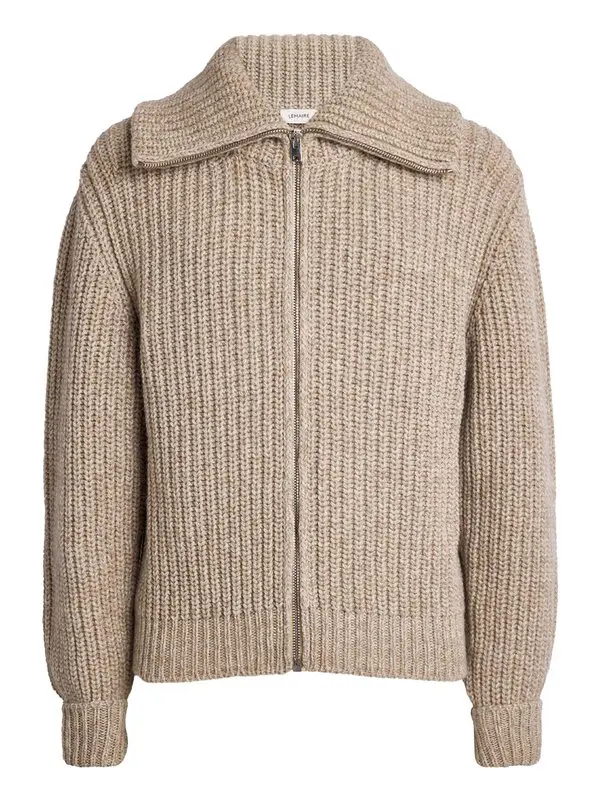 LEMAIRE Alpaca-yak Zip-up Cardigan - Beige