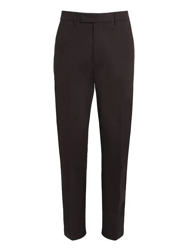 Purdey Cotton Straight-leg Trousers - Brown