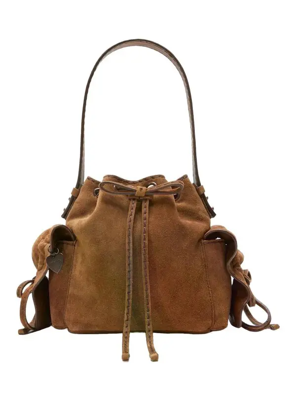 Acne Studios Mini Multipocket Suede Shoulder Bag - Brown