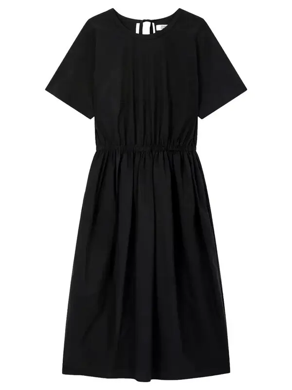 STUDIO TOMBOY Elastic Waist Short-sleeve Dress - Black
