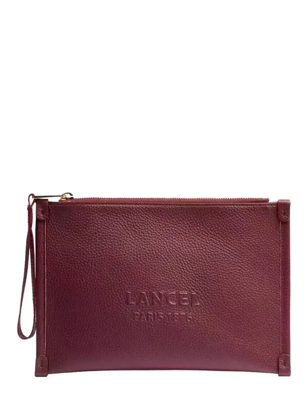 LANCEL Jour Embossed-logo Clutch Bag - Red