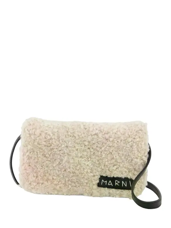 Marni Faux-shearling Crossbody Bag - White