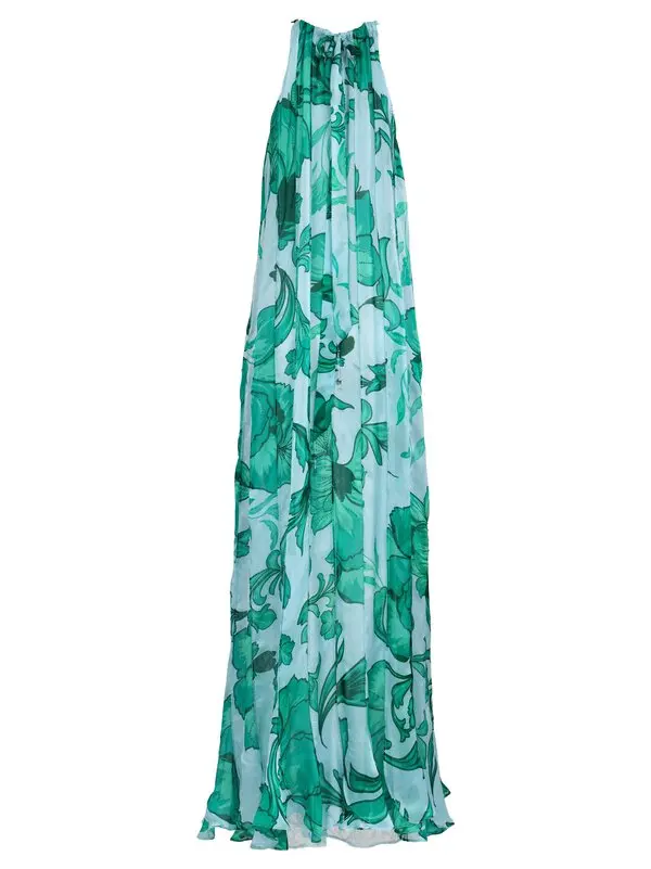FRANCESCA MIRANDA Ivy Printed Silk Gown - Green