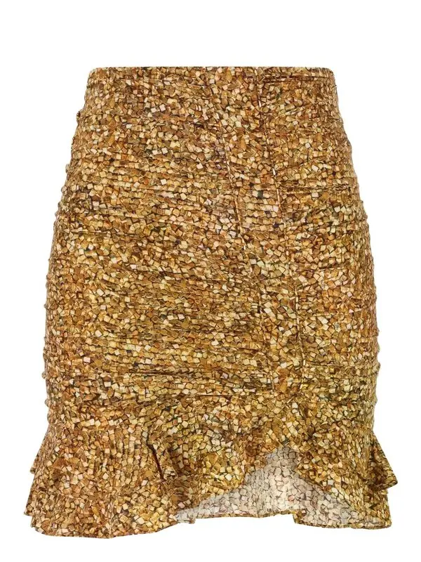 Isabel Marant Mosaic Ruffled Skirt - Gold