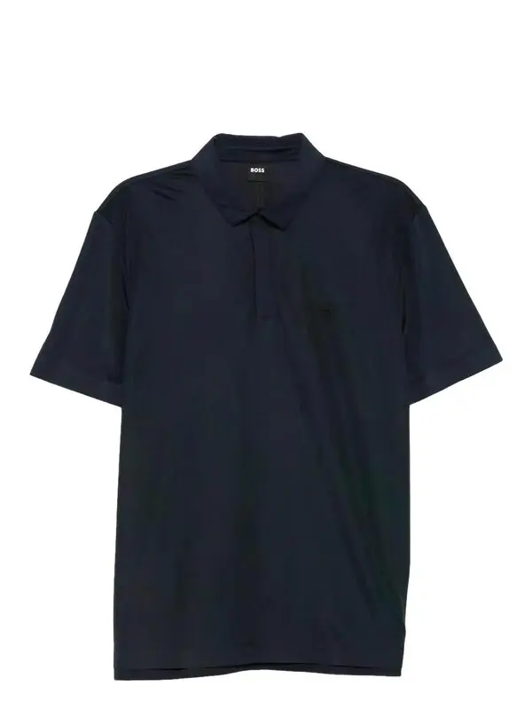 BOSS Logo-patch Polo Shirt - Blue