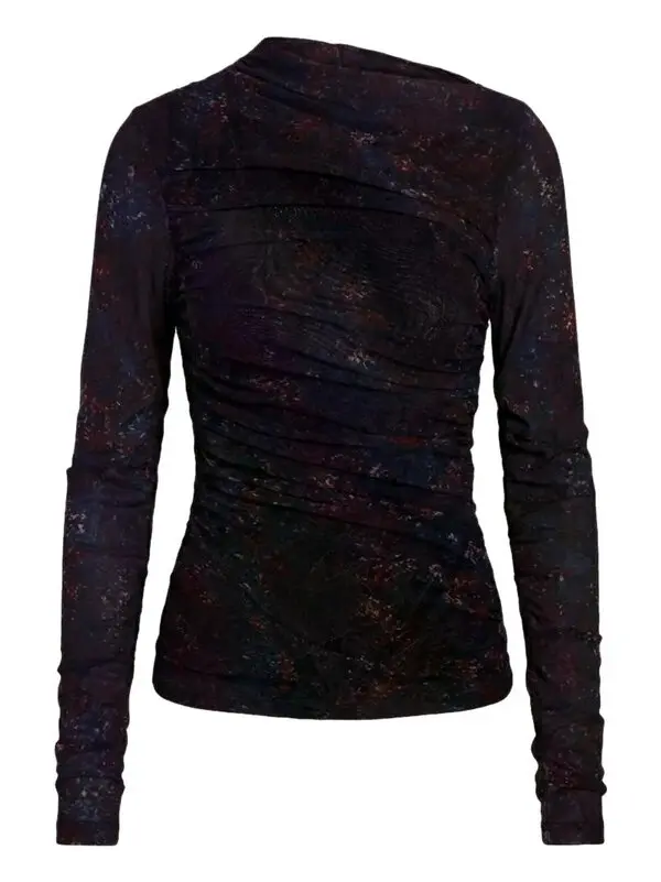 NICHOLAS Snake-print Ruched Top - Red